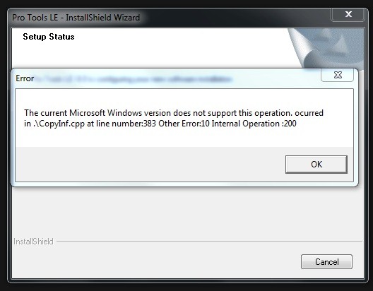 Pro Tools LE – InstalIShield Wizard Error - Techyv.com